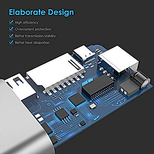 LENTION USB C Hub with 4K HDMI, SD Card Reader, 2 USB 3.0, Type C Charging & Ethernet Compatible 2023-2016 MacBook Pro, New Mac Air/Surface/Steam Deck, More, Stable Driver Adapter (CB-C68, Space Gray)