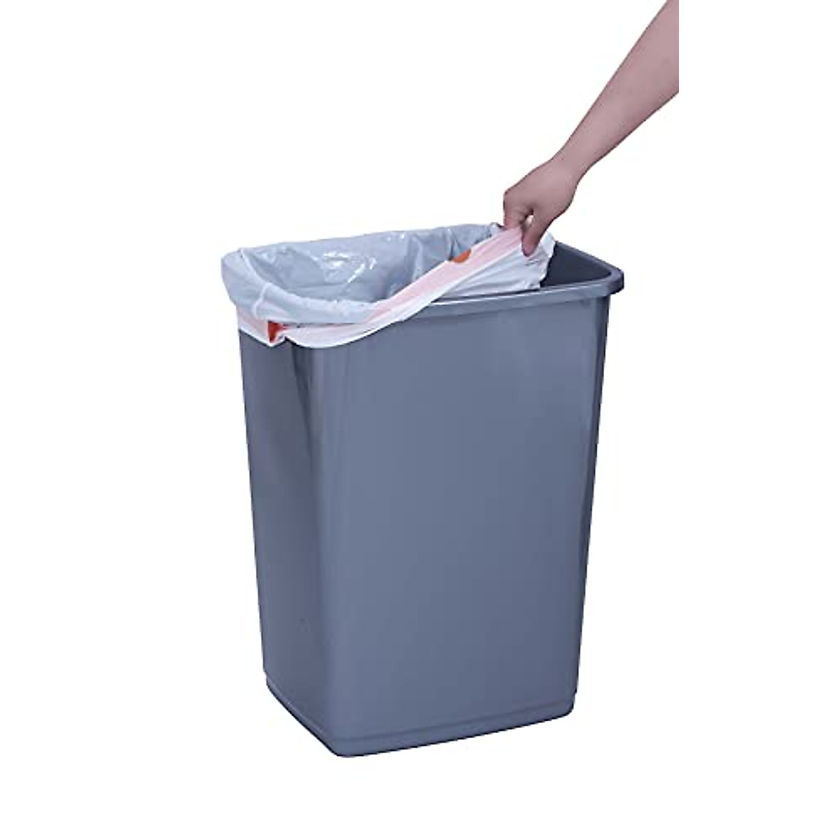 Superio Large 13 Gallon Trash Can with Swing Top Lid, Waste Bin for Kitchen, Garage, Indoor/ Outdoor Trash Can, 52 Qt,(2 Pack) (Grey/Black)