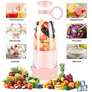 LittleLuxuries Portable Manual Food Blender, Pink