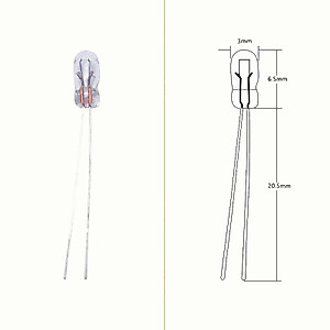 MOONDKIST 20Pcs Light Bulbs, 3mm 12V Miniature Lamp Light Bulb, T3 Incandescent Filament Halogen Bulb