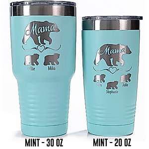 Mothers Day Gifts Mama Bear Personalized Tumbler | Gift For Her | Mothers Day Gifts For Mom | Gifts for Women | Mothers Day Gifts From Daughter | Custom Mothers Day Gift