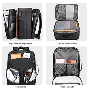 BANGE Travel Backpack for Women,35L Expandable Large Casual Daypacks Carry on Backpack Flight Approved for Woman, TSA Anti Theft 17.3inch Laptop Backpack for Work