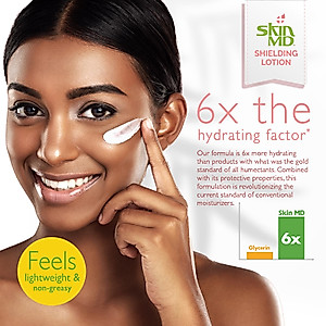 Skin MD Shielding Lotion - Hydrating Body Lotion for Sensitive Skin | Non-Greasy, Fast-Absorbing Moisturizer with Plant-Based Ingredients | for Dry Skin, Eczema & Psoriasis Relief - 16oz Dispenser