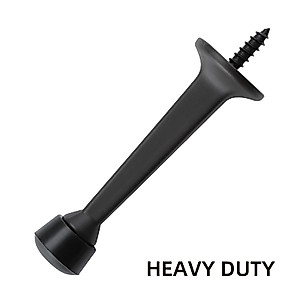 HOME MASTER HARDWARE Heavy Duty 3 in Solid Rigid Door Stop 12 Pack Door Stoppers Door Stops Matte Black w/ Rubber Tip