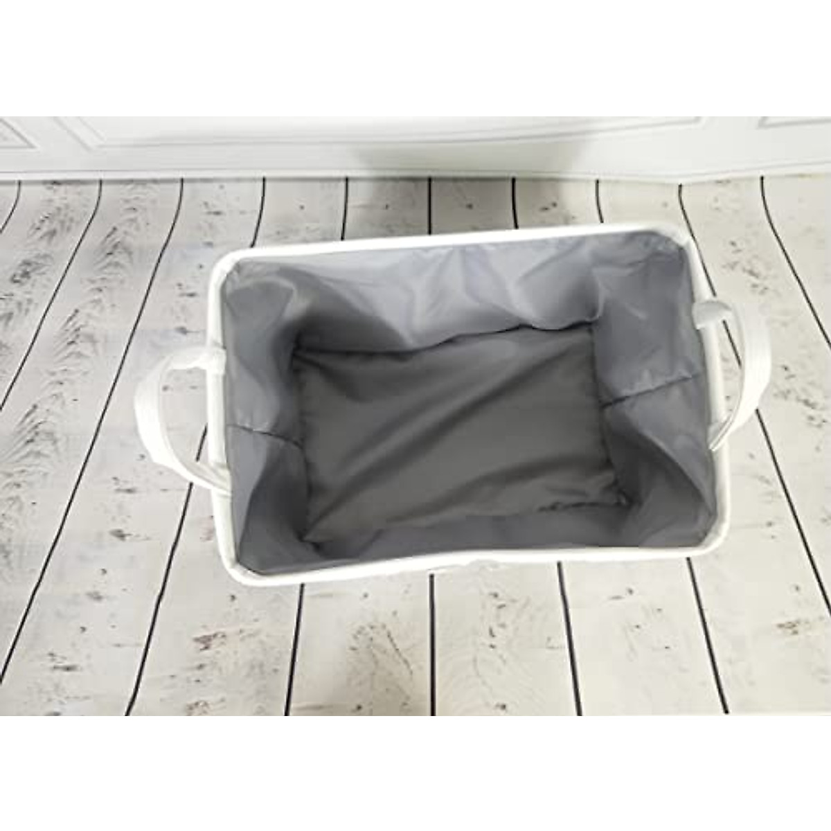 HIYAGON Rectangular Storage Basket,Canvas Toys Storage Bin Organizer,Large Kids Storage Box Nursery Hamper for Children,Books,Boys and Girls,Gift Basket(Books)