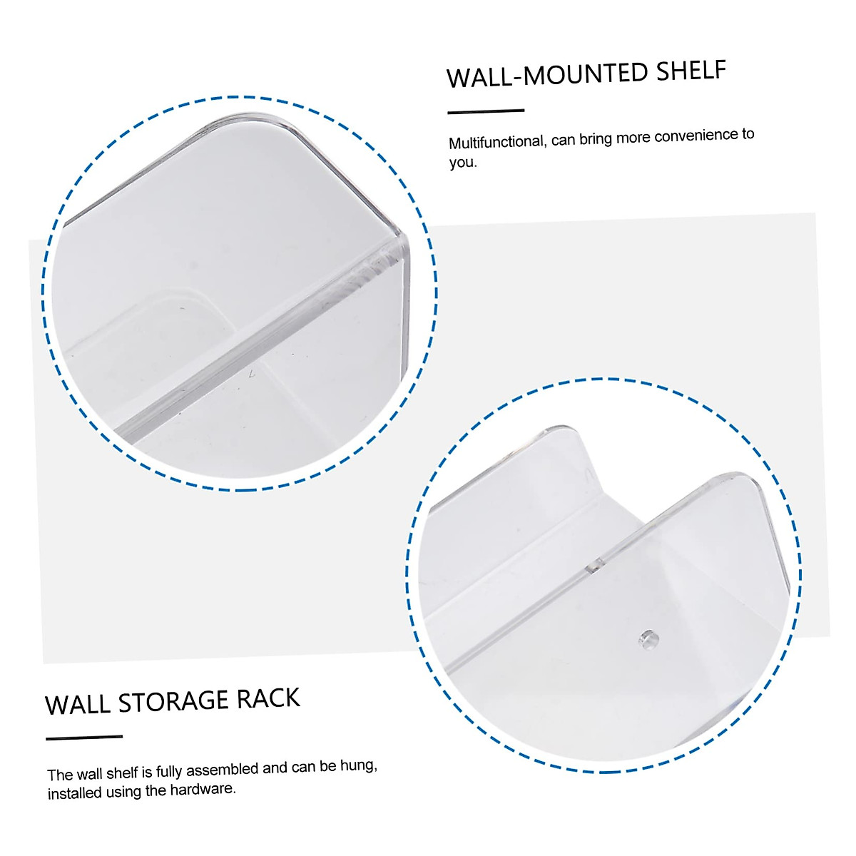 Cabilock 3pcs Shelf Wall Mounted Acrylic Rack Storage -Mounted Mounted Hanging Rack
