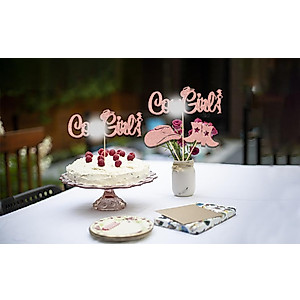 12 Pieces Western Cowgirl Centerpiece sticks, Western Cowgirl Party Table Topper, West Cowgirl Themed Party Decorations, Western Bachelorette Party Suplies Rose Gold
