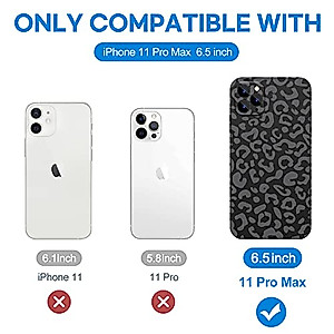 Hython Case for iPhone 11 Pro Max Case Leopard, Matte Black Cheetah Print Pattern Design [Not Rub Off], Cute Aesthetic Slim Soft Flexible TPU Shockproof Protective Phone Case Cover for Women Men