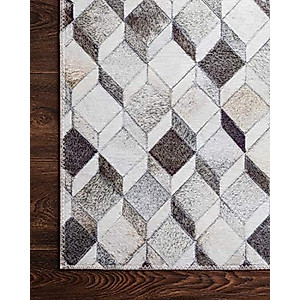 Loloi II Maddox Collection MAD-02 Grey/Mocha, Contemporary 7'-6" x 9'-6" Area Rug