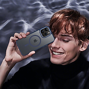 BENTOBEN for iPhone 13 Pro Max Case,[Compatible with MagSafe] iPhone 13 Pro Max Magnetic Phone Case Translucent Matte Shockproof Women Men Protective Cover Case for iPhone 13 Pro Max 6.7",Navy Blue