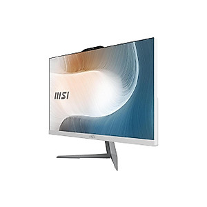 MSI Modern AM242 AIO Desktop, 23.8" FHD IPS-Grade LED, Intel Pentium G7505, 4GB Memory, 128GB SSD, WiFi 5, BT 5.1, White, Windows 11 PRO (11M-894US)