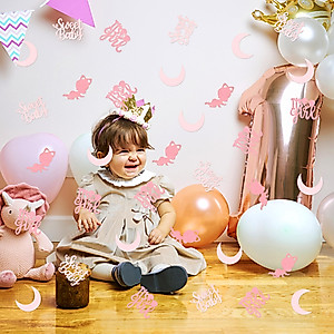 Cyodoos 100 Pieces Baby Shower Confetti - It's a Girl Sweet Baby Confetti Decorations Pink Girl Table Scatter Confetti, Sprinkles Decor Confetti for Baby Shower Gender Reveal Party Supplies