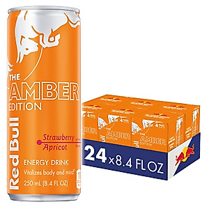 Red Bull Amber Edition Strawberry Apricot Energy Drink, 8.4 Fl Oz, 24 Cans (6 Packs of 4)