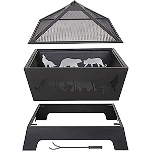 Outdoor Heating Fire Pits Fireplaces 26 Inch Patio Lawn Garden Cooling Stove Burning Backyard BBQ Barbecue Airflow Family Friend Camping Picnic Bowl Lid Container Stay Keep Warm Home Weather Night