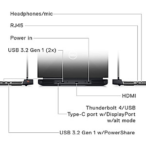 Dell 2022 G15 Gaming Laptop 15.6" FHD 120 Hz Display 14-Core 12th Intel Core i7-12700H NVIDIA RTX 3060 6GB GDDR6 64GB DDR5 4TB NVMe SSD Thunderbolt 4 Wi-Fi 6 Backlit Keyboard w/G-Key Windows 11 Pro