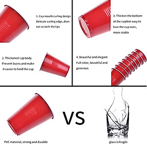 GOLDGE 16 Oz Plastic Party Cups in Red and Blue (60 Pack) with 10 Pack ping Pong Balls, Cup Pong Game Set for Drinks, Soda, Punch, Barbecues, Picnics - Stock Your Home