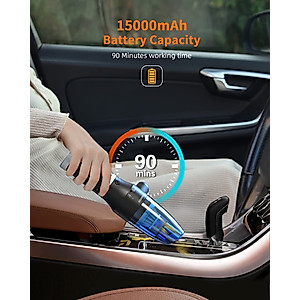 Compressed Air Duster, Koonie 15000mAh Cordless Air Duster & Vacuum 2 in 1 Powerful 77000RPM/11000PA 2 Speeds Electric Air Duster with Detachable Battery, for Computer/Keyboard, Car, Electronics