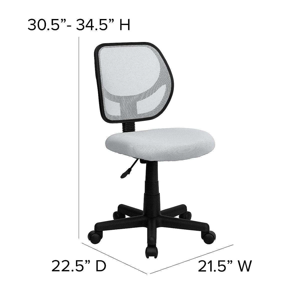 Flash Furniture Neri Low Back White Mesh Swivel Task Office Chair