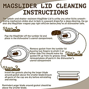 Magnetic Tumbler Lid - Fits 20 oz Tumbler Lid, Replacement Lids Compatible for YETI 20 oz Tumbler, 10/24 oz Mug and 10 oz Lowball- Replacement Magnetic Slider/Cover (20 Ounce, 2Pcs Black)