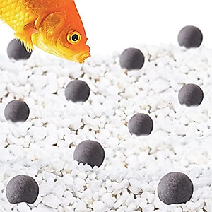 SunGrow Tourmaline Balls for Freshwater Aquarium Tank, 10 Water Purification Filter Media Rock Decoration, Betta Pellets Tropical Fish Food, Small Aquarium Decor, Fish Tank Accessories, 0.5-Inches