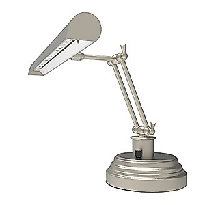 Cocoweb 14" Adjustable Piano Bankers Desk Light with Dimmer in Satin Nickel