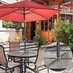 Maitys 8 Pieces Silicone Umbrella Hole Ring Plug Set for Glass Outdoors Patio Table Deck Yard, 2 Inch (Clear)