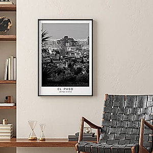 Dear Mapper El Paso United States View Abstract Road Modern Map Art Minimalist Painting Black and White Canvas Line Art Print Poster Art Line Paintings Home Decor (Set of 3 Unframed) (16x24inch)