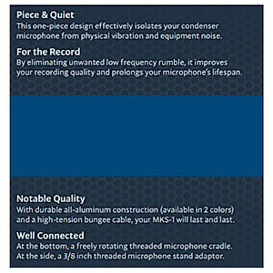 LyxPro MKS1-B Condenser Spider Microphone Shockmount, Anti Vibration and Isolation - Black