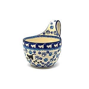 Polish Pottery Loop Handle Bowl - Boo Boo Kitty