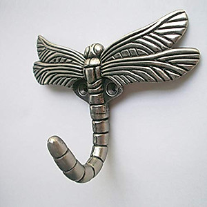 Cabilock Dragonfly Coat Hook Retro Iron Art Animal Hat Hook Wall Hanging Coat Hat Hook Door Back Hook for Home Hotel