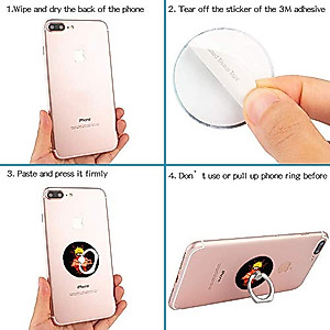 Finger Ring Stand Metal Portable Durable Two Samurai Pattern for Girls Boys,360°Rotation Cell Phone Ring Holder Kickstand Compatible with iPhone and All Smartphones