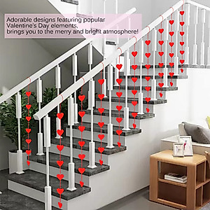 200 PCS Red Hanging Heart Garland Decorations Felt Banner for Valentines Day Wedding Anniversary Birthday Party Supplies Home Décor (DIY)