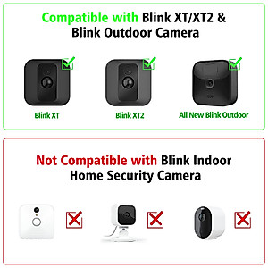 Solar Panels for Blink Outdoor Camera,2W Solar Panel Compatible with Blink XT/XT2 Outdoor Camera & SimpliSafe Camera,IP66 Waterproof Solar Panel for Blink Camera with 9.84Ft Charging Cable (1 Pack)