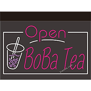 Bar Neon Light Sign Boba Tea. Open. Bubble Milk Tea St6-i4031 Lamp Neon Like Led Signs For Wall Decor