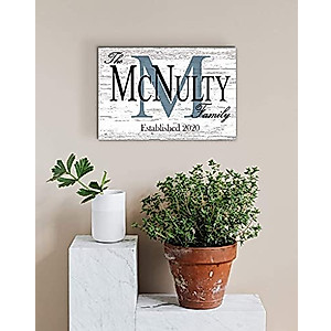Family Name Sign PERSONALIZED Wedding Gift For Couple Monogram Established Custom Wall Decor EST. Date