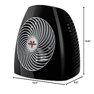 Vornado MVH Vortex Heater with 3 Heat Settings, Adjustable Thermostat, Tip-Over Protection, Auto Safety Shut-Off System, Whole Room, Black