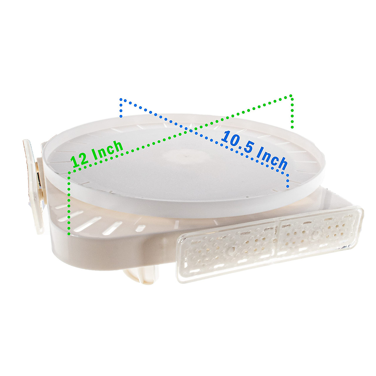 5 STAR SUPER DEALS Shower Corner Caddy Rotating Shelf - Tension Suction Cup Wedge Mount - Shower & Bathroom Storage Organizer- w/Drainage Holes & Hanging Hooks