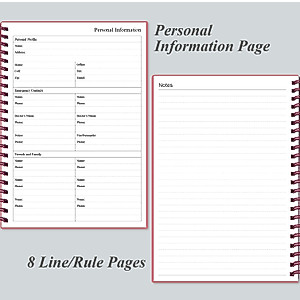 Weekly Planner Undated - Spiral Goal Planner Notebook, A5 To Do List Planner for Men and Women, PVC Hardcover, Elastic Closure,Inner Pocket, 8.3" x 5.8", Pink