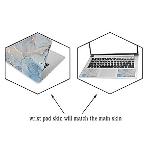 ArtSo Laptop Skin Sticker Decal, 12" 13" 13.3" 14" 15" 15.4" 15.6 inch Laptop Universal Netbook PC Notebook Vinyl Reusable Skin Sticker Cover Art Case Protector Personalized,Blue Grey Marble
