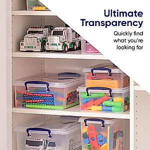 Superio Clear Storage Container with Lid, 16 Quart Plastic Bin for organization, Non-Toxic, BPA Free, Odor-Free, Stackable Latch Box organizer for Home, Dorm, Classroom, Garage, Closet (16 Quart)