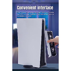 PS5 Cooling Fan, Horizontal PS5 Cooler Fan with LED Light, Comaptible with PS5 Digital Edition or Discs Edition