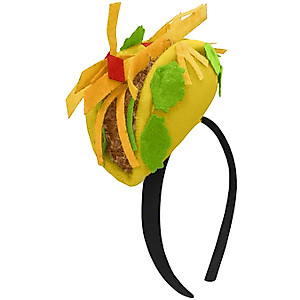 Nicky Bigs Novelties Mini Taco Hat Headband - Lightweight Festive Food Headband - Unisex Adult Cosplay Holiday Costume Accessory, Multi-color, One Size