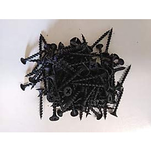 Shorpioen 100-Pack 6 x 1 1/4 Phillips Bugle Head Coarse Thread Drywall Screw Black Phosphate Particle Board BC-0620CPG
