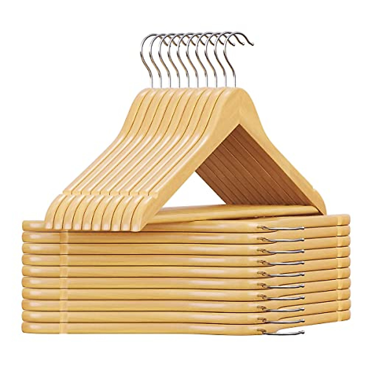 Niza Wooden Hangers 20 Pack Wood Coat Hangers for Closet Premium Quality Heavy-Duty Hangers Wood Hangers for Coat Suit Hangers Clothes Hanger with 360° Rotation Hook