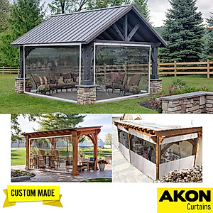 AKON Curtain Track Custom Pavilion Tarp Sides | Made to Order | Waterproof | 100% UV & Weather Resistant