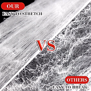 Hidreamz 1600 sqft Halloween Spider Web Decorations Halloween Spider Webbing with 60 Fake Spiders for Indoor and Outdoor Party Supplies