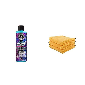 Chemical Guys WAC22916 HydroSlick SiO2 Ceramic Coating HyperWaxwith MIC_506_03 Professional Grade Premium Microfiber Towels, Gold 16" x 16", Pack of 3