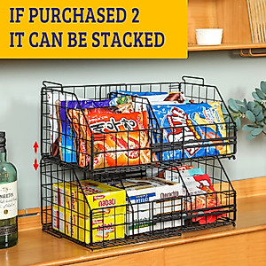 Can Storage Dispenser,Capacity Adjustable Can Storage Basket with Handles,Large Canned Food Basket for Kitchen Cabinet Organizer or Pantry Countertop,Soda,Snack,Black