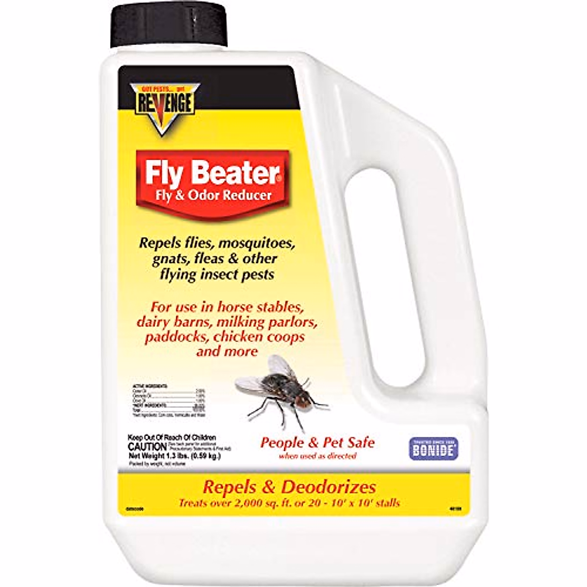 Bonide (BND46169) - Revenge Fly Beater Fly and Odor Reducer, Fly Repellent Granules (1.3 lb.)