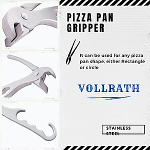 Vollrath Pizza Pan Gripper, 8 Inch Cast Aluminum, Pizza Pans Grabber, Iron Tray Holder, Oven Gripper Clips, Camping Pot Lifter, Baking Tool and Kitchen
